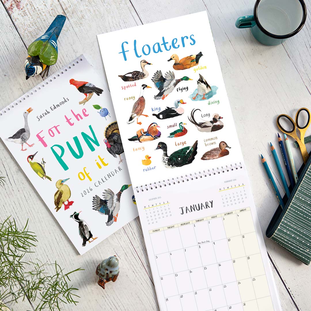 2026 'For The Pun Of It' Cheeky Wall Calendar – Sarah Edmonds Illustration